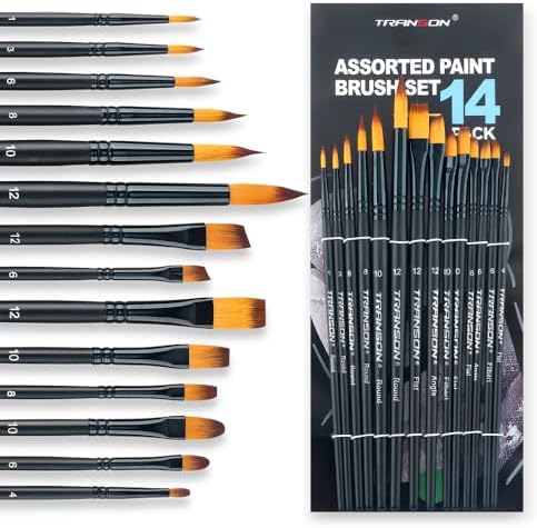 Amazon.com: Professional Artist Paint Brush Set of 12 - Painting ...