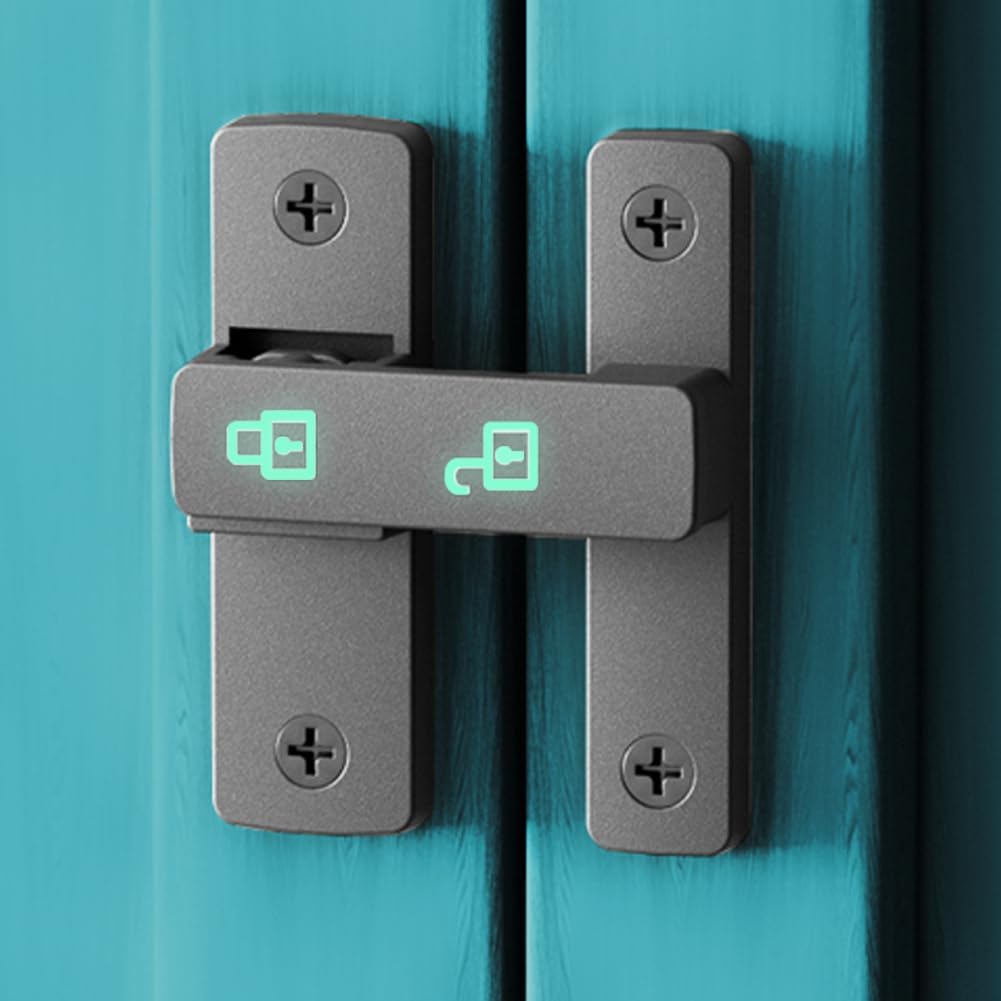 Excefore Door Lock, 180 Degree Heavy Duty Latch, Barn Door Latch, Door ...