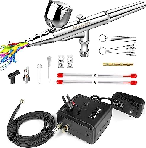 Amazon.com: Gocheer 30PSI Airbrush Kit with Compressor Dual Action Mini ...