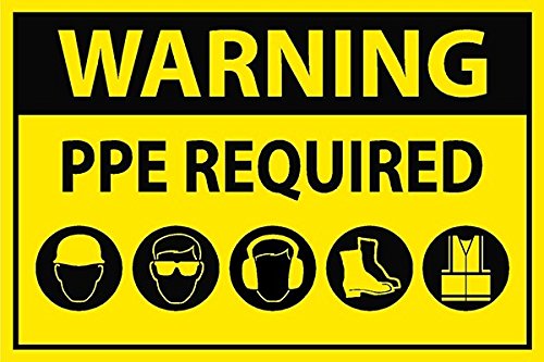 Amazon.com: WARNING: Ppe Required Sign aluminum metal sign : Industrial ...