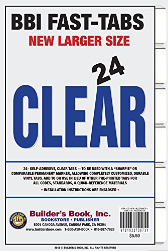 ALL CLEAR 24 Fast-Tabs- Large Format Tab Size: Builder's Book ...