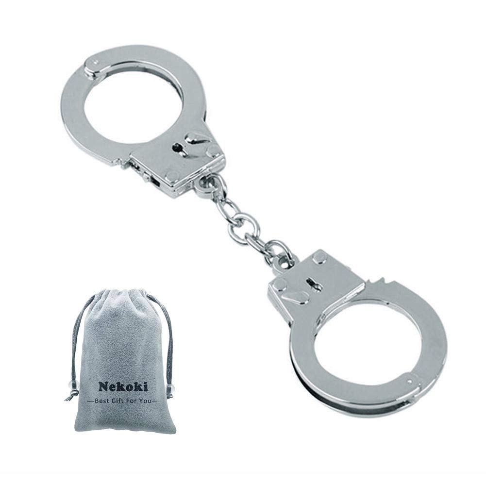 Amazon.com: Nekoki Handcuffs Keychain，couple keychains Mini Handcuffs ...