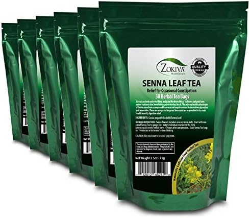 Amazon.com : Zokiva Senna Tea - 100 Premium 2g Tea Bags for ...