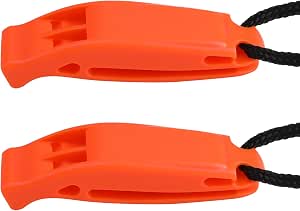 2 Pcs Whistles with Reflective Safety Whistle Survival Lanyard Loud ...