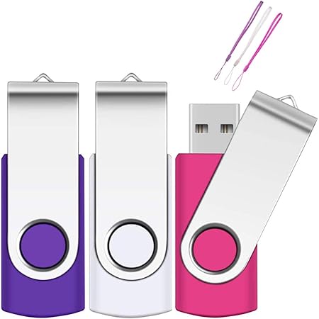 Memory Stick 64GB 3 Pack USB 2.0 Thumb Drive Swivel Design Pen Drive ...