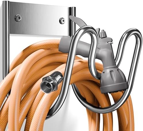Amazon.com : Stainless Steel Garden Hose Holder - Silver SS304 Wall ...