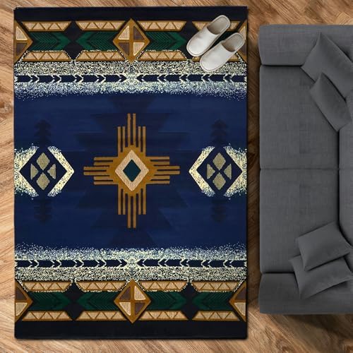 Amazon.com: YHSF South West Native American Area Rug C318 (Navy Blue, 8 ...