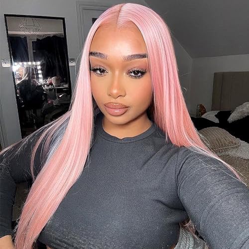 Amazon.com : BrownBomb Straight Lace Front Wig Pre Plucked, Synthetic ...