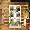 Amazon.com : Elevens Metal Planter with Trellis, Outdoor Raised Garden Bed for Climbing Plants ...