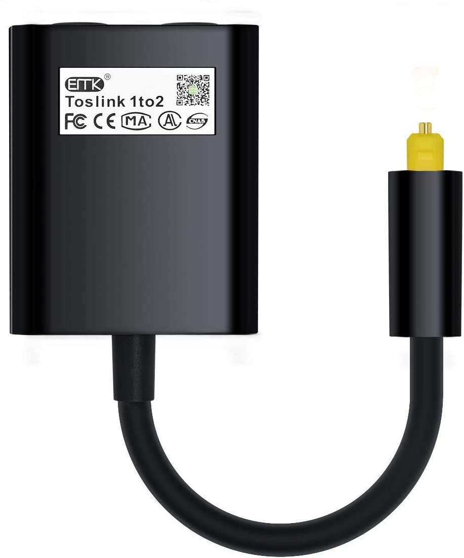 Optical Splitter 1 in 2 Out Toslink Splitter Audio Optical Cable ...