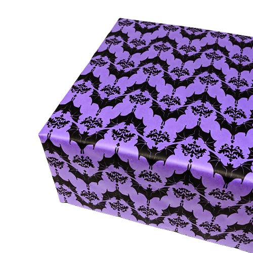 Baroque Bats on Purple Gothic Wrapping Paper - up to 8 Feet of Birthday ...