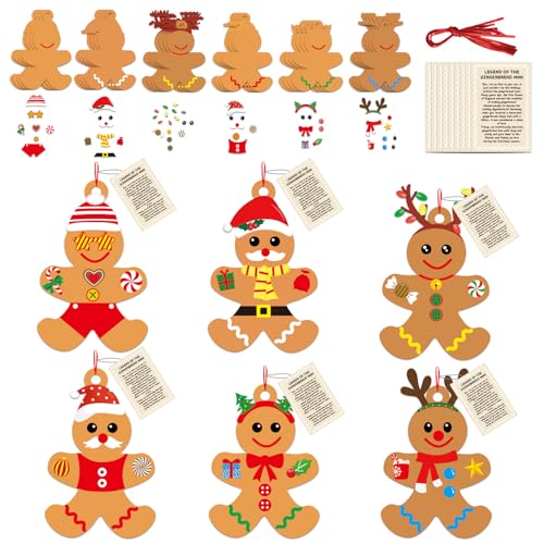 72 Pack Christmas Gingerbread Men Craft Kit Bulk DIY Christmas - Want ...