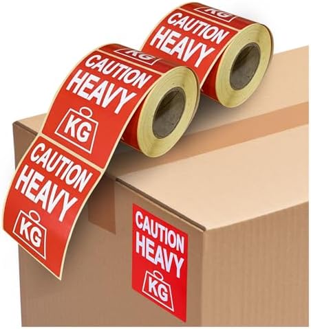 Pack of 1000 'Caution Heavy' Packing Stickers/Sticky Labels - Other ...