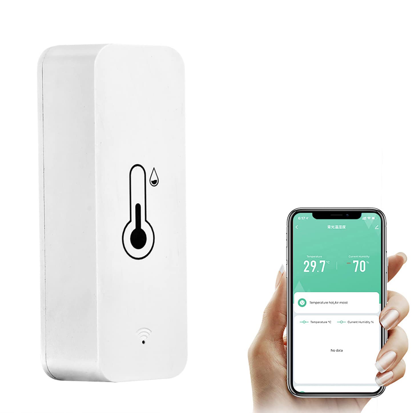 WiFi Humidity Temperature Sensor Smart Wireless Room Thermometer ...