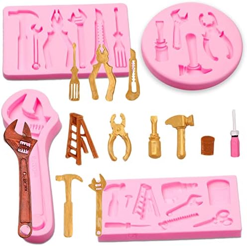 Amazon.com: Hand Tools Silicone Molds, Construction Tools Fondant Molds ...