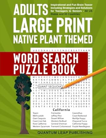 Amazon.com: Adult Large Print Native Plant Themed Word Search Puzzle ...