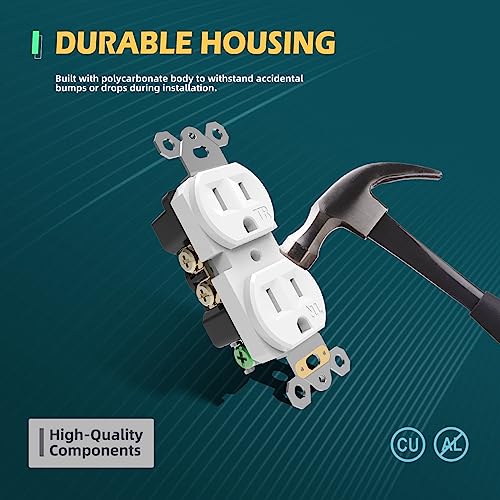 Snapklik.com : 10 Pack Duplex Receptacle Outlets, Tamper-Resistant ...