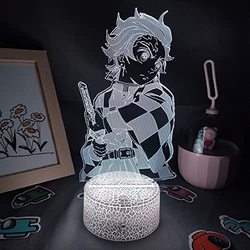 Buy Lava Lamp Anime Demon Slayer Figure Tanjiro Kamado 3D LED RGB Night ...