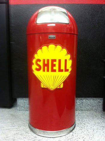 Amazon.com: Retro Style Bullet Trash Can- Red Shell Gasoline : Automotive