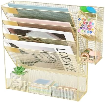 Amazon.com : EASEPRES Desk File Organizer Mesh 5-Tier, Hanging Wall ...