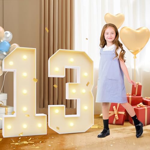 Amazon.com: imprsv 3FT 13 Light Up Numbers Large Marquee Numbers, Big ...