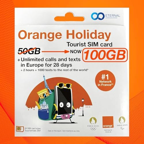 Amazon.com: Preloaded Orange Travel Sim Card Now with 100GB of 5G Data ...