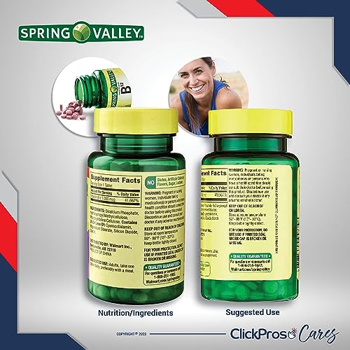 Snapklik.com : Spring Valley Timed-Release Vitamin B12 Tablets, 1,000 ...