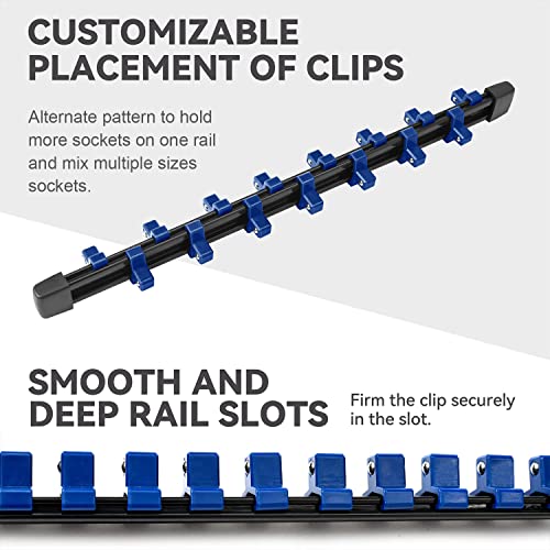 ALOANES 9PC ABS Socket Organizer, 1/2 inch, 3/8 inch and 1/4 inch Drive ...