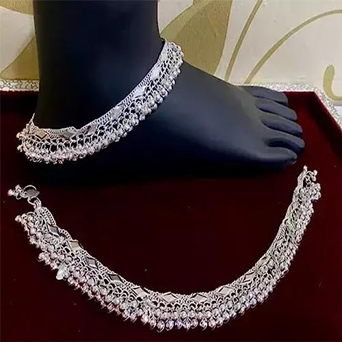 Buy Navjai Trendy Flexible Silver Payal Sterling Silver Traditional ...