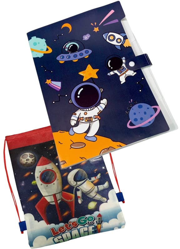 Le Delite (Pack of 1) Folder Cartoon Space Organizer Bag Astronaut 6 ...