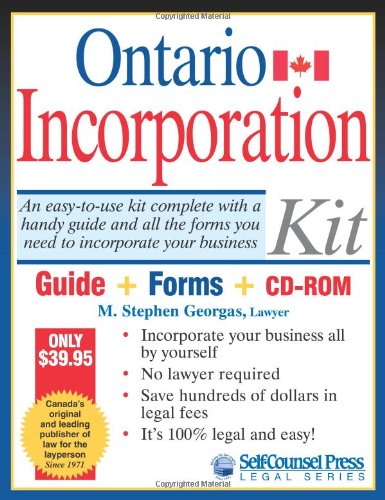 Incorporation Kit for Ontario: Georgas, Stephen M.: 9781551804460 ...