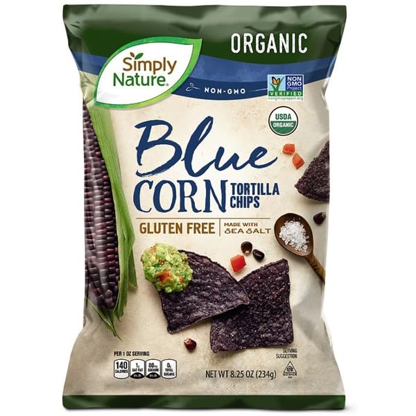 Amazon.com: Simply Nature Organic Blue Corn Tortilla Chips, 8.25 oz ...