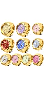 Amazon.com: Landical 10 Pcs Finger Watches Ring for Women Men ...