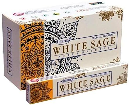 Amazon.com: DEEPIKA WHITE SAGE MASALA INCENSE STICKS/AGARBATHI 15GM-12 ...