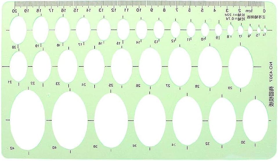 Amazon.com : Green Plastic Oval Geometric Template Ruler Stencil ...