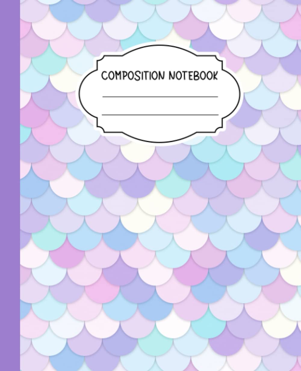 Amazon.com: Composition Notebook Pastel Mermaid Scales: Wide Ruled ...