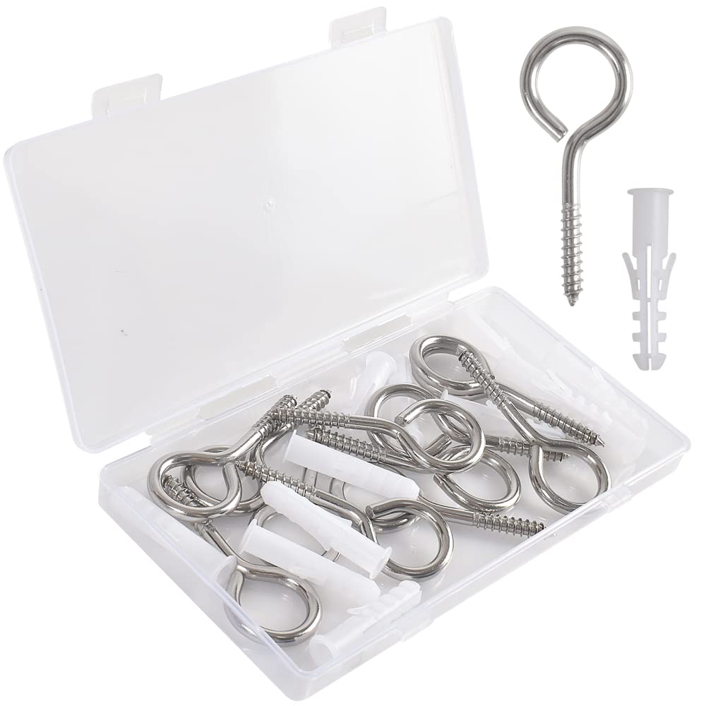 Cozihom 2.5 Inch Heavy Duty Eye Hooks, Stainless Steel Eye Screws ...