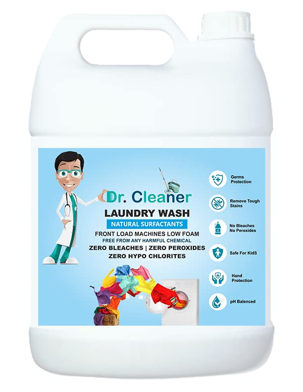 Dr.Cleaner 5liter Liquid Detergent Laundry Wash for Front Load Machines ...
