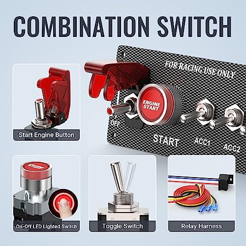 Snapklik.com : 5 In 1 Ignition Switch Panel Race Toggle Switch Panel DC ...