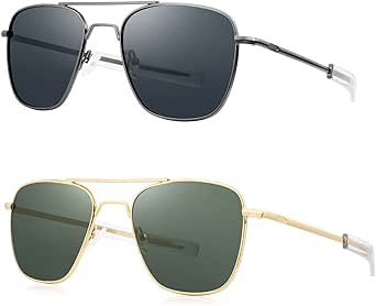 Amazon.com: FEISEDY Mens Aviator Sunglasses Polarized Military Pilot ...