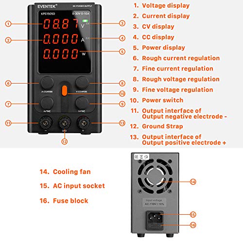 Snapklik.com : DC Power Supply Variable, Eventek Adjustable Switching ...