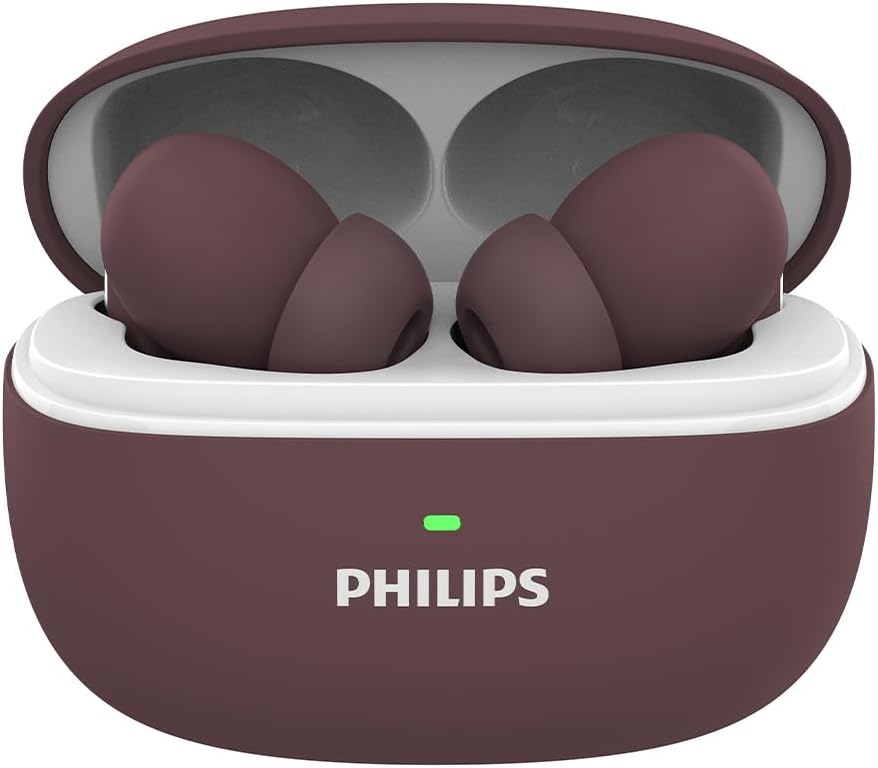 PHILIPS TAT1150RD/94 Premium Wireless Earbuds with ANC,Quad Mic ENC,Up ...
