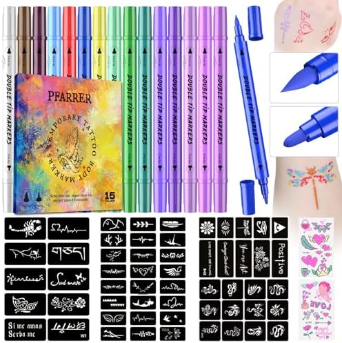 Amazon.com : HAWINK Temporary Tattoo Markers for Skin, 10 Body Markers ...