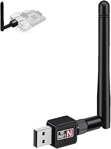 WiFi USB Adapter for PC & Raspberry PI - 300Mbps 2.4GHz Wireless Wi-Fi USB Receiver Booster ...