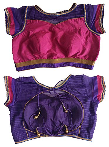 Buy Readymade blouse with inbuilt bra and designer front back pattern ...