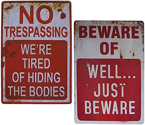 Amazon.com : Wonderwin Beware of Well Just Beware & No Trespassing We ...