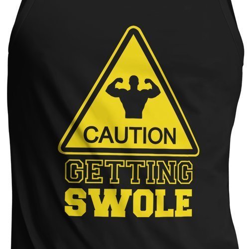 Amazon.com: Caution Getting Swole Gym T-Shirt - funny mens work out ...