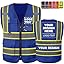 TaiJshaNc Custom Logo Safety Vest — High Visibility Vest with Bicolor ...