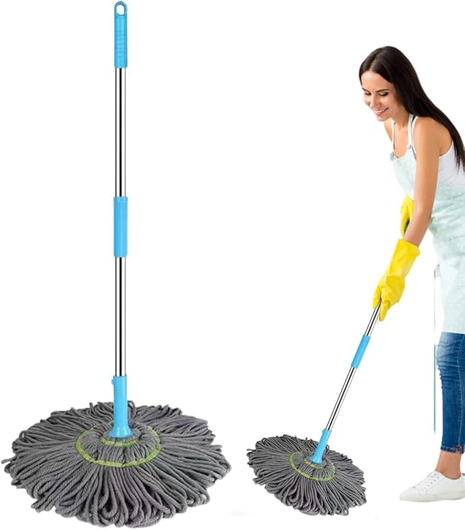 KRLZ Self-Wringing Twist Mop for Floor Cleaning, Long Handled ...