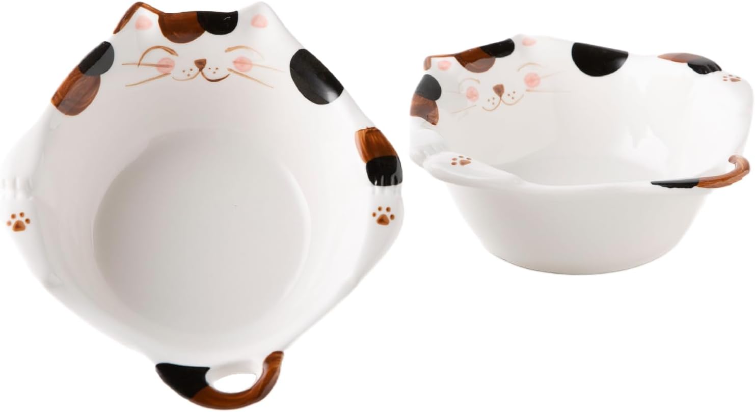 Amazon.com: WUYIAZHI 2Pcs Cute Cat Shaped Bowl for People, 10 OZ Cat ...